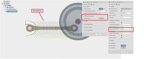 using stock contours with 2d contour and roughing passes removes lead