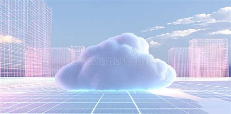 A Cloud Computing Image With A Variety Of Digital Icons In The Backdrop Stock Image Image Of