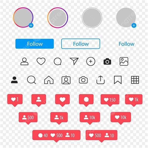 Premium Social Media Icons Follow Me Icon Png Follow And Likes Icon