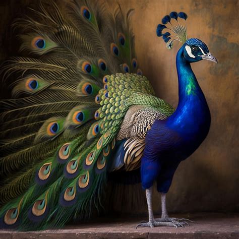 Premium Ai Image A Colorful Peacock With Feathers Generative Ai