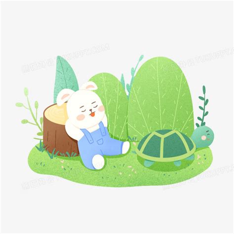 一组手绘寓言故事龟兔赛跑合集元素二png图片素材下载元素png熊猫办公 一组手绘寓言故事龟兔赛跑合集元素二png图片素材下载元素png熊猫办公