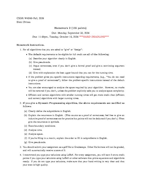 hw2 f24 assignment 2 graphs and dp csor w4246 fall 2024 eleni drinea homework 2 155