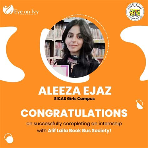 Eye On Ivy On Linkedin Congratulations To Aleeza Ejaz From Sicas Girls