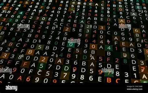 Multi Colored Numbers In Computer Space Animation Database With