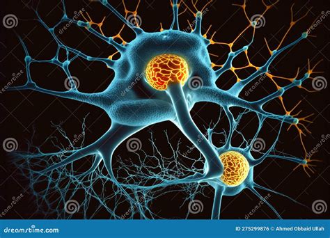 Neuron And Synapse Structures Depicting The Brain Generative Ai Stock