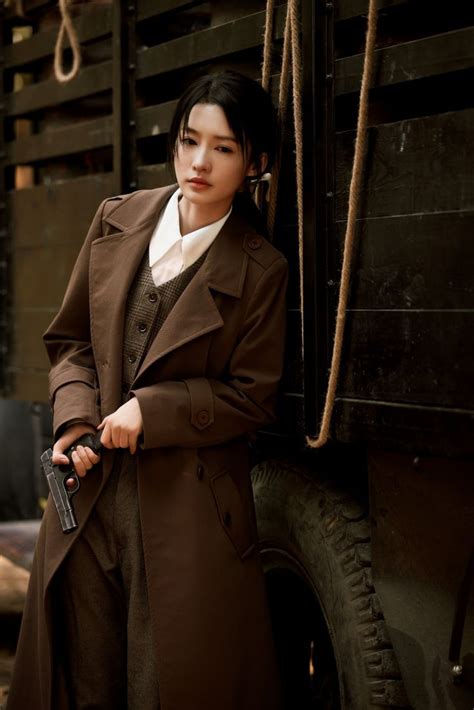Woman Detective Outfit Lady Detective Outfits Dark Academia Trench Coat Li Qin