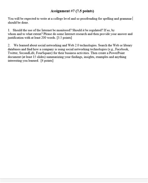 Solved Assignment 7 75 Points You Will Be Expected To