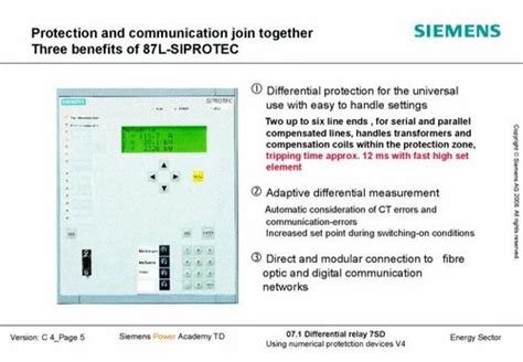 7ut63 Differential Protection Relay 44 Off