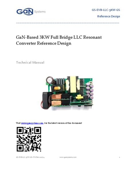 Gan Based 3kw Full Bridge Llc Resonant Converter Reference Design