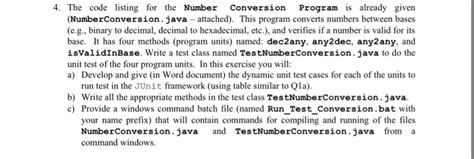 4 The Code Listing For The Number Conversion Program Chegg Com