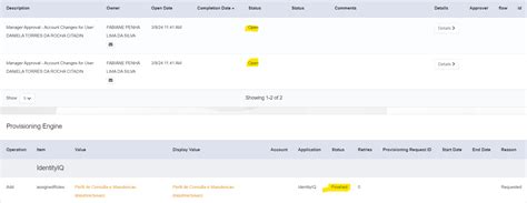 Lcm Provisioning Complete Status With Request Pending Approval Isc