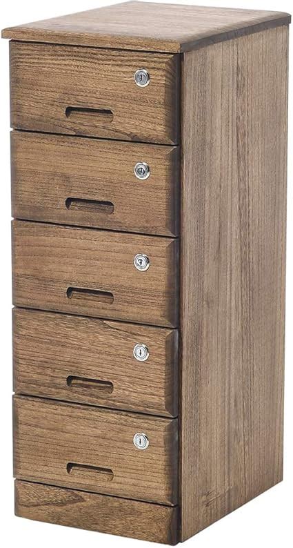 Amazon De Holz 5 Schubladen Vertikal Aktenschrank Büroschränke Lagerschubladen Mit Schloss Und