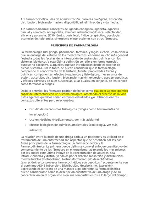 Farmacología Unidad 1 Pdf Farmacología Medicamentos Con Receta