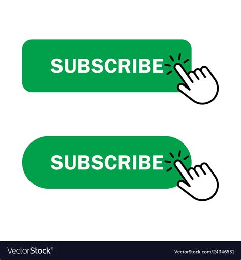 Hand Cursor Clicks Subscribe Button Royalty Free Vector
