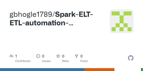 Github Gbhogle1789spark Elt Etl Automation Framework