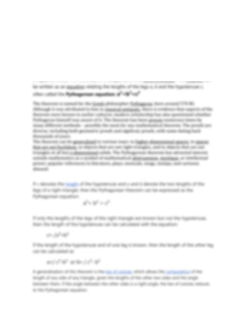 Solution Pythagoras Theorem Studypool