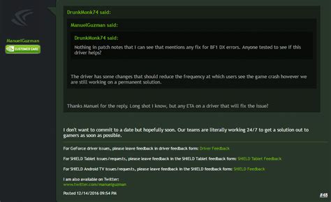 Nvidia schuld an DirectX Abstürzen in Battlefield 1