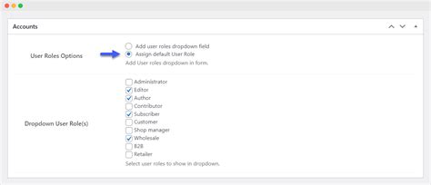 How To Roll Dropdown To Select Appropriate User Role Documentation