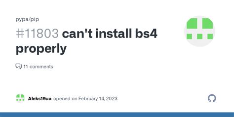 Cant Install Bs4 Properly · Issue 11803 · Pypapip · Github