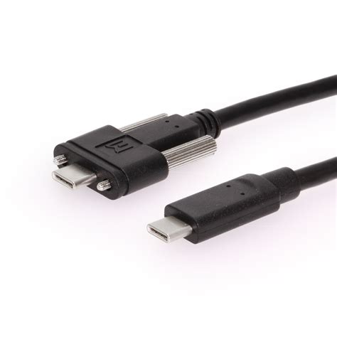 USB 3 1 Type C To C Dual Screw Lock Cable 10GB Data 3A Power Coolgear