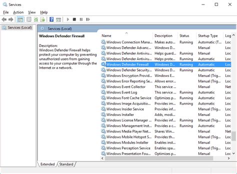 fix unable to activate windows defender windows 10 firewall