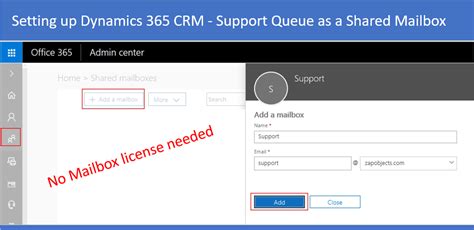 Setting Up Your Companies Support Queue Eg Support Zapobjects Com As A Shared Mailbox In