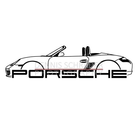 Porsche Boxster 1st Gen Silhouette Graphic Art Stencil Digital Download