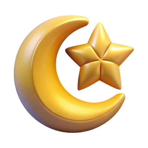 Star And Crescent 3d Cartoon Style Illustration Premium Ai Generated
