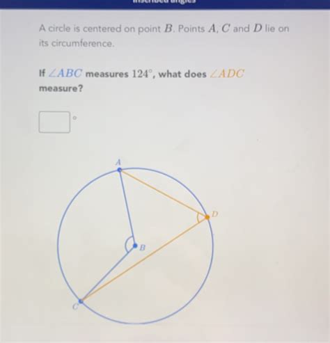 Solved A Circle Is Centered On Point B Points A C And D L Geometry