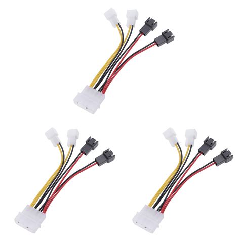 3 Pcs Cpu 4 Pin To 3 Pin Fan Extention Cables Pwm Adapter Cable Computer Case Mainboard 4 Pin