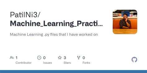 Github Patilni3machinelearningpracticefiles Machine Learning Py