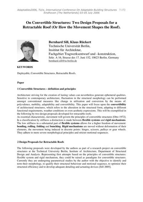 Pdf On Convertible Structures Two Design Proposals For A · Pdf