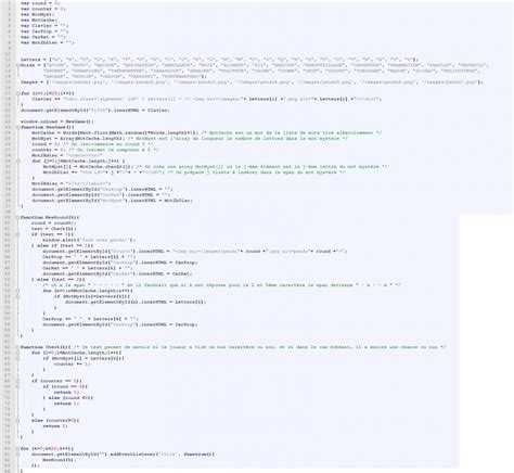le jeu du pendu javascript