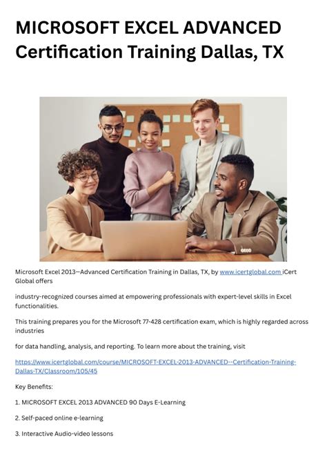 Ppt Microsoft Excel Advanced Certification Training Dallas Tx