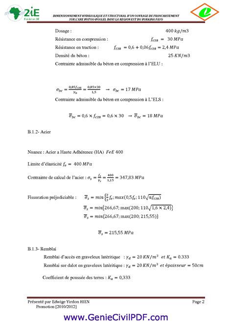 SOLUTION Note De Calcul Dalot 1 Studypool