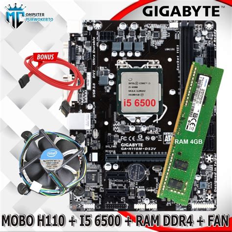 Jual Paket Mainboard H110 Ddr4 Core I5 6500 Ram Fan Shopee Indonesia