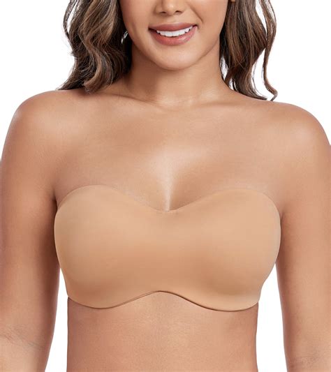 Exclare Womens Plus Size Seamless Bandeau Minimizer Strapless Bra