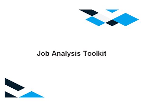 Job Analysis Toolkit Job Description Template
