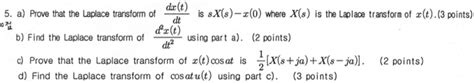 Solved dr t a Prove that the Laplace transform of 점 dt Chegg