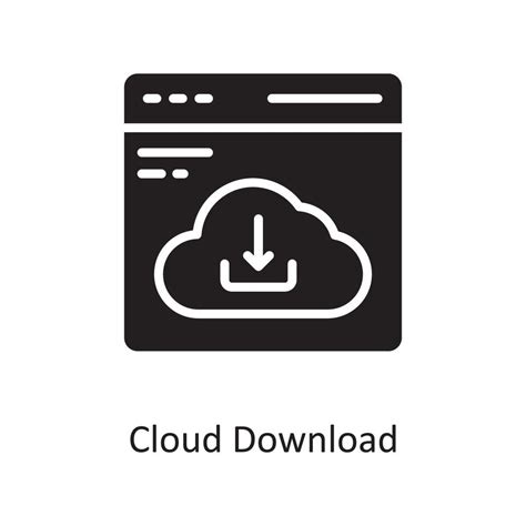 Cloud Download Vector Solid Icon Design Illustration Cloud Computing Symbol On White Background