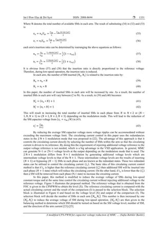 A Modified CPS PWM For Capacitor Voltage Reduction Of MMC Based Variable Speed Drive PDF