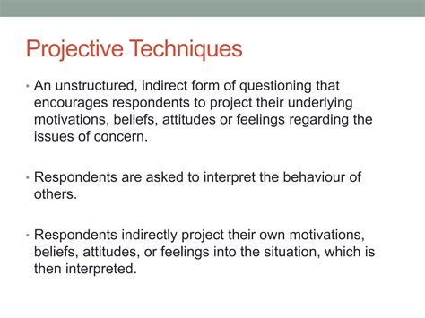 Exploratory And Descriptive Research Projective Techniques Ppt