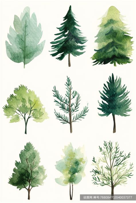 卡通树植物插画绘画png下载 编号768084702040037377 设图网