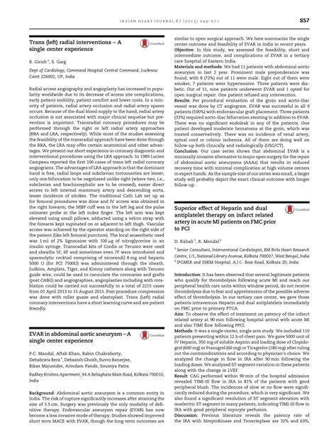 Pdf Evar In Abdominal Aortic Aneurysm A Single Center Experience