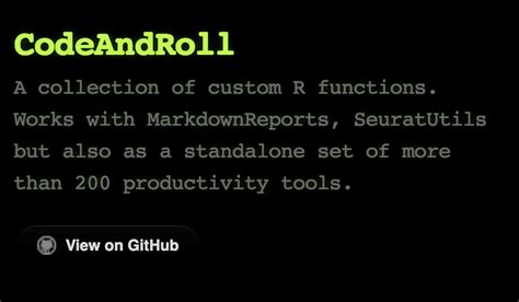 Github Vertesy Codeandroll A Collection Of Custom R Functions Works With Markdownreports