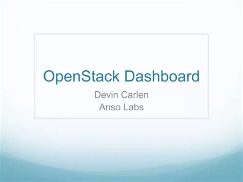 Openstack Vagrant And Dashboard Ppt