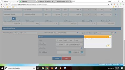 Eway Bill Generation For Rail