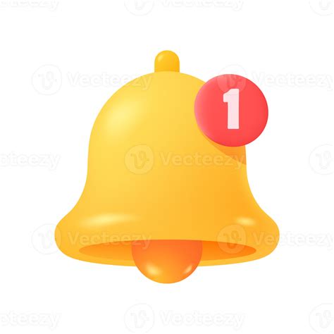 Notification Bell Icon The Golden Alert Bell Is Shaking To Alert The