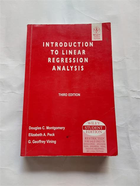 Introduction To Linear Regression Analysis 3rd Edition Douglas C Montgomery Elizabeth A
