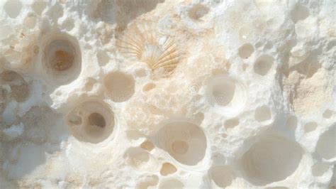 Fossilized Shells On Limestone Texture For Natural Design And Earth Science Projects Stock